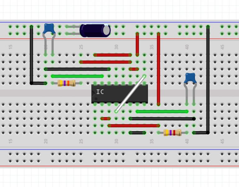 初めてのブレッドボード LM1881N + 74HC221 | FUJIMOの部屋